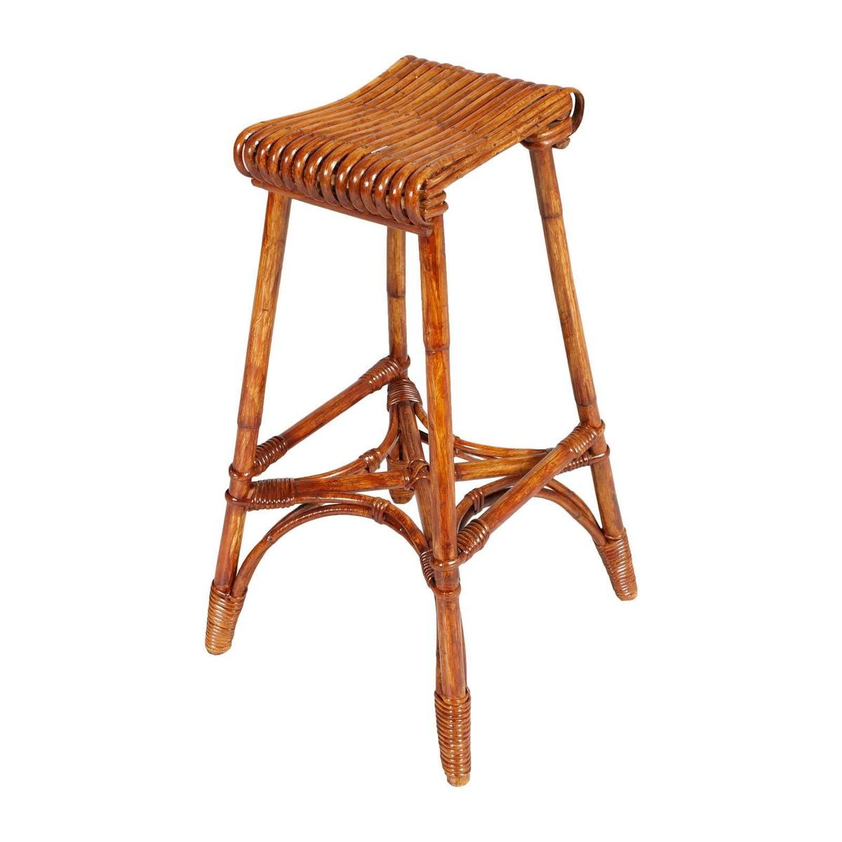 Mid-Century Modern Bambus Hocker bei Pamono kaufen
