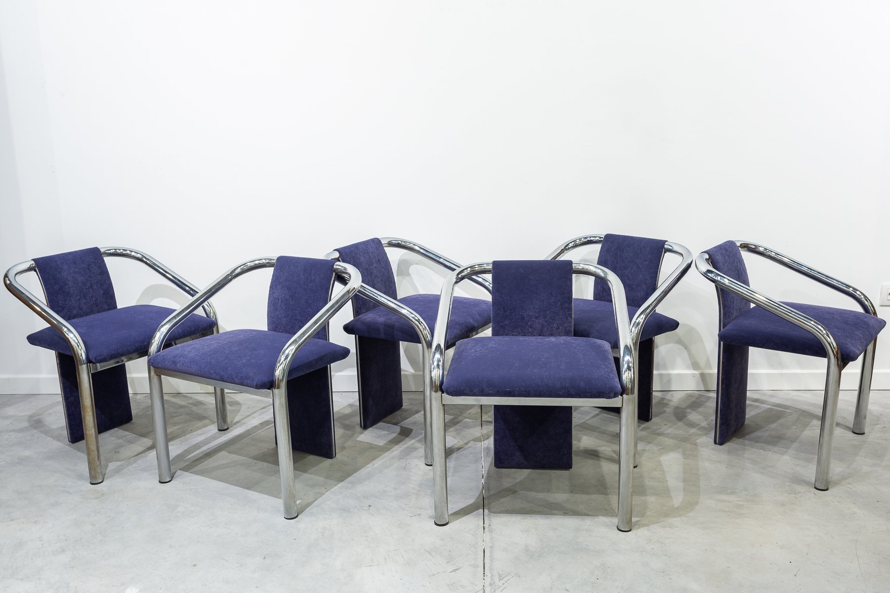 Mid-Century Italian Tubular Steel Chairs, Set of 6 for sale at Pamono