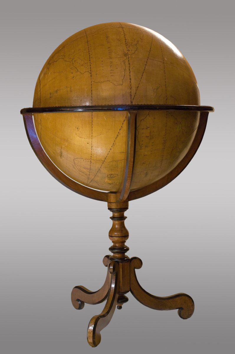 Large 18th Century French Hand Painted Terrestrial Globe for sale at Pamono