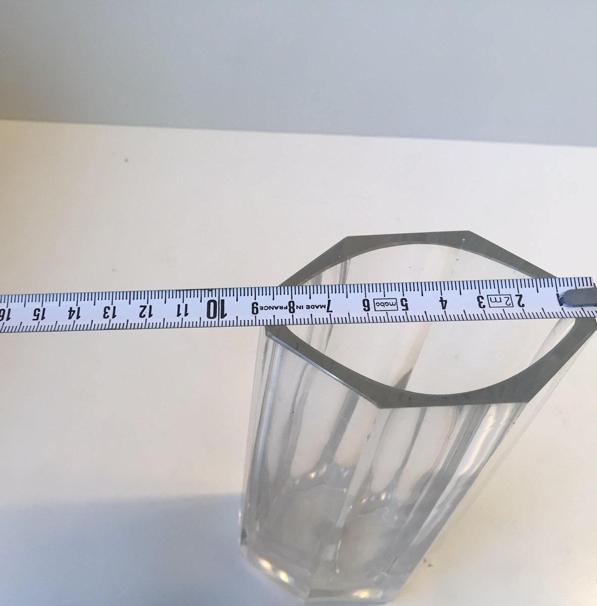 Octagonal Faceted Crystal Vase, 1960s for sale at Pamono