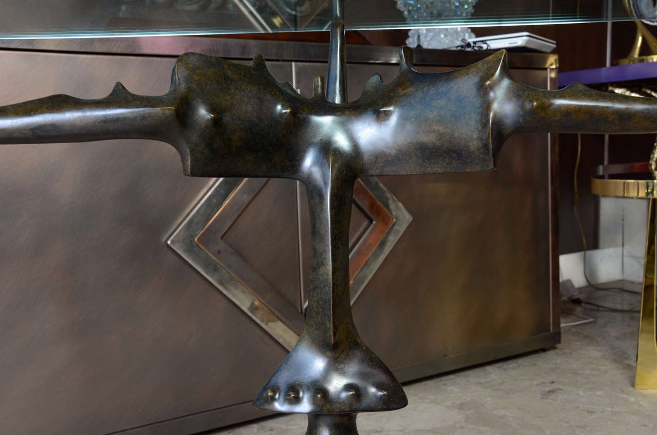 Bronze Console Table by Victor Roman, 1970s for sale at Pamono