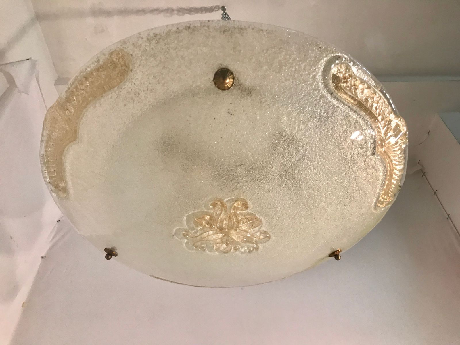 Plafón Mid-century de cristal de Murano en venta en Pamono