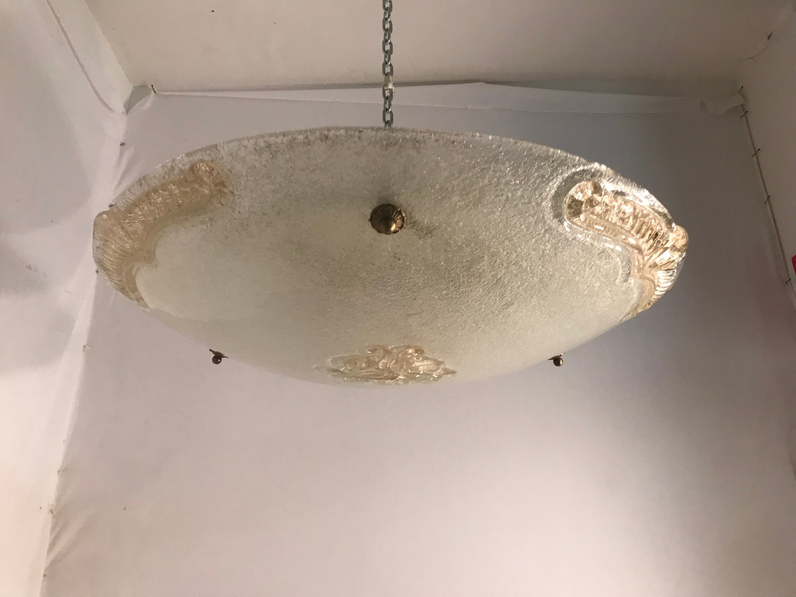 Plafón Mid-century de cristal de Murano en venta en Pamono