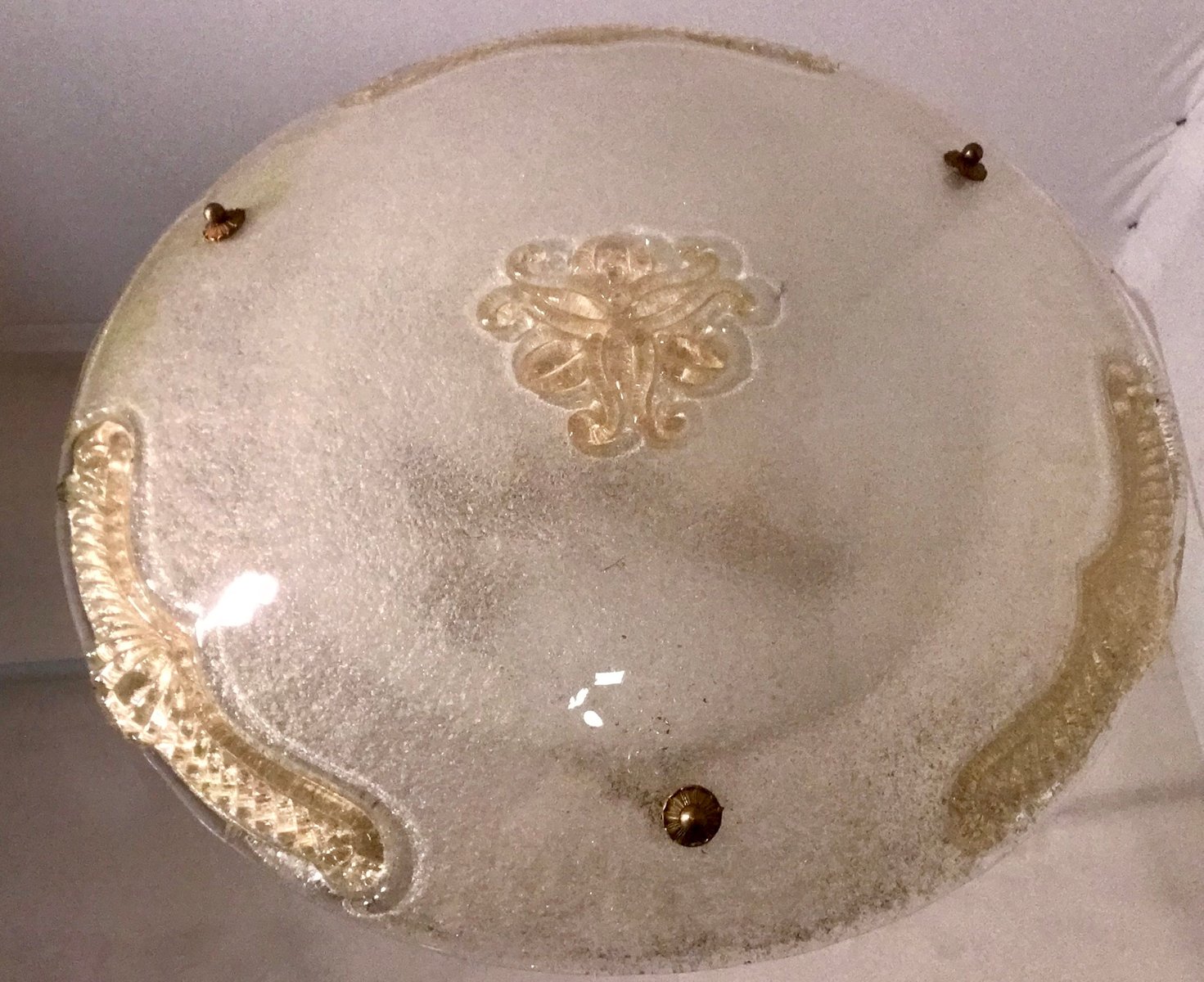 Plafón Mid-century de cristal de Murano en venta en Pamono