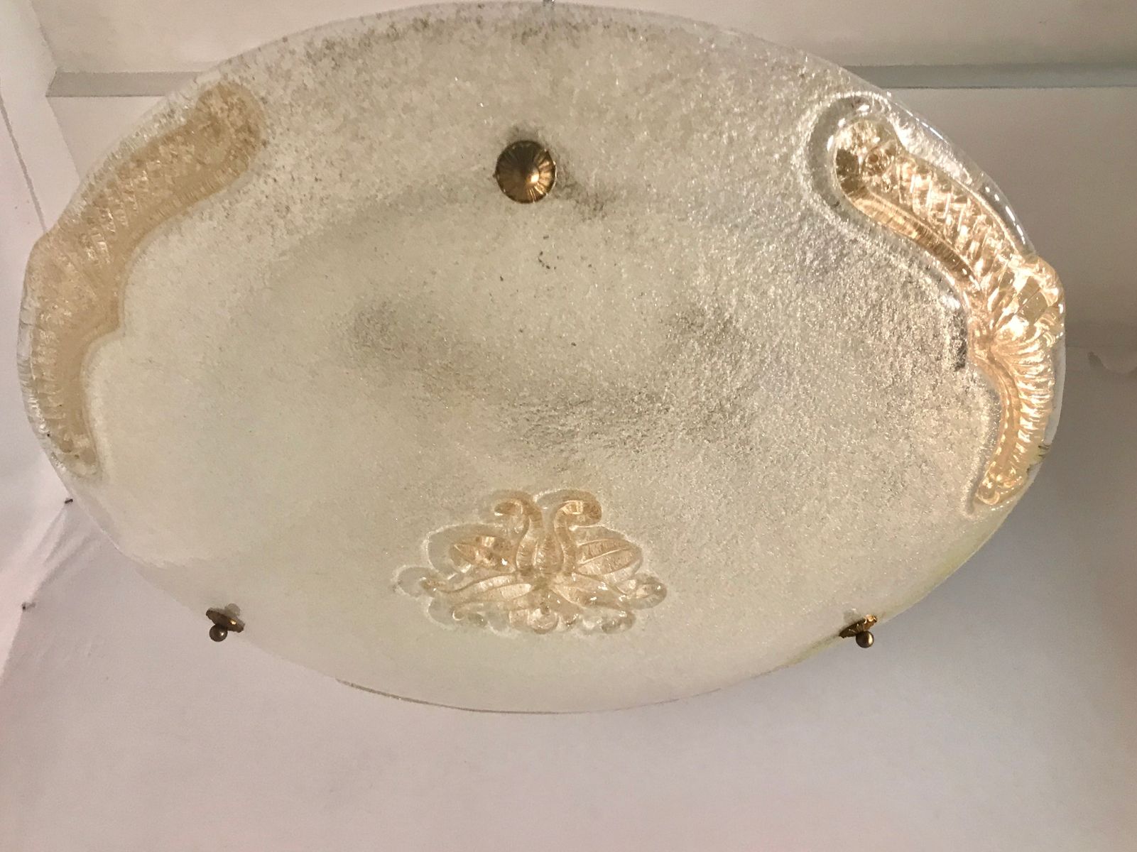 Plafón Mid-century de cristal de Murano en venta en Pamono