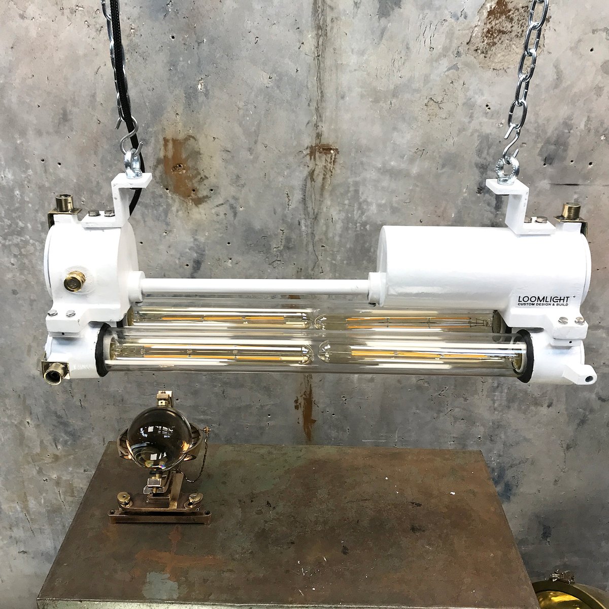 Vintage Industrial White Edison LED Flameproof Ceiling Strip Light for ...