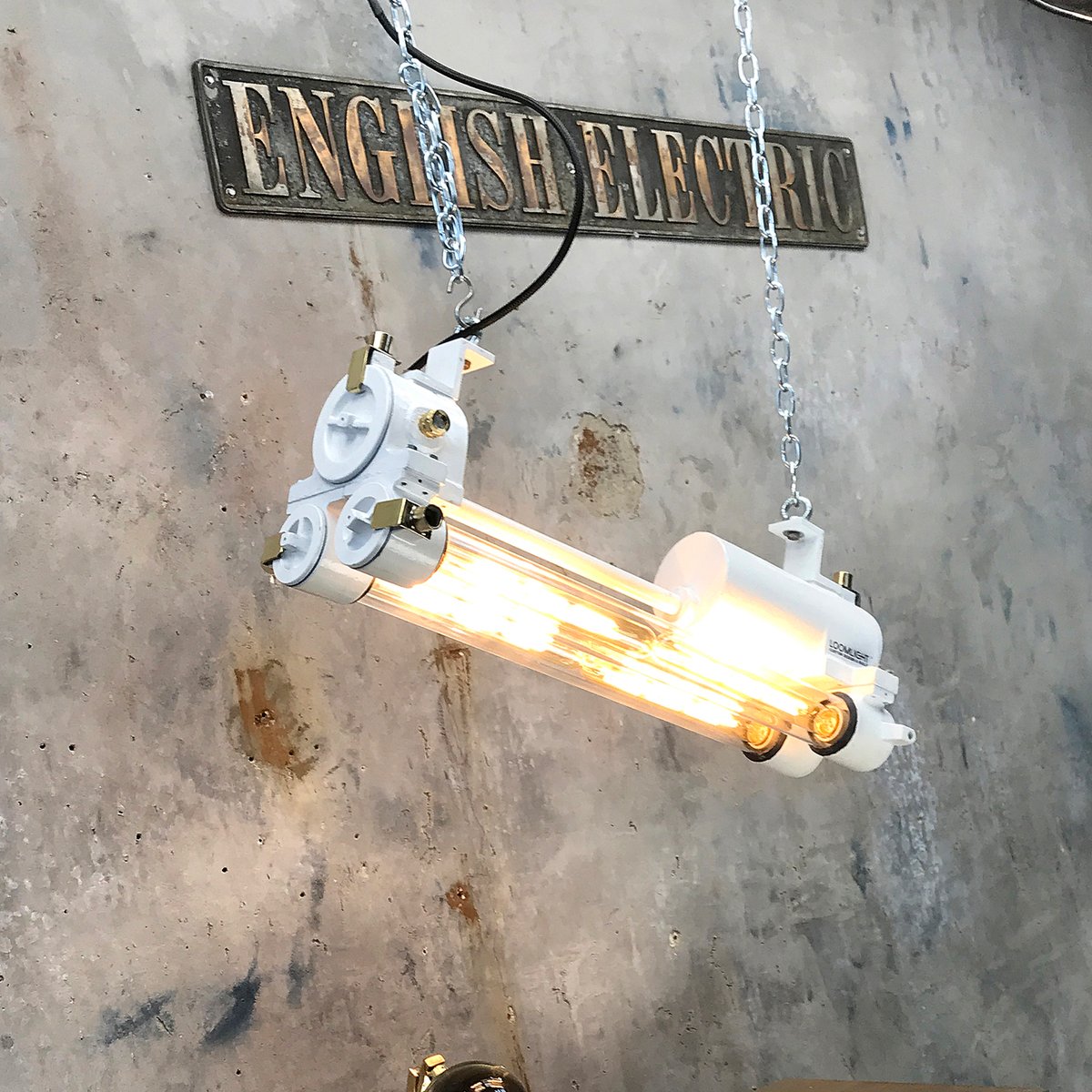 Vintage Industrial White Edison LED Flameproof Ceiling Strip Light for ...