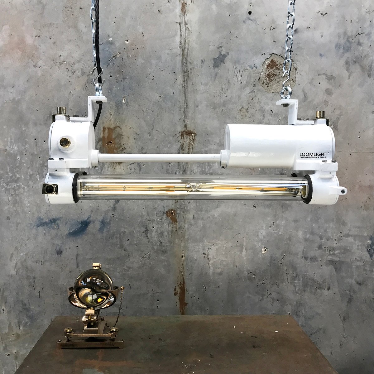 Vintage Industrial White Edison LED Flameproof Ceiling Strip Light for ...