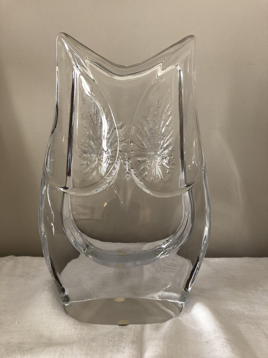 Large Glass Owl from Daum, 1970s for sale at Pamono