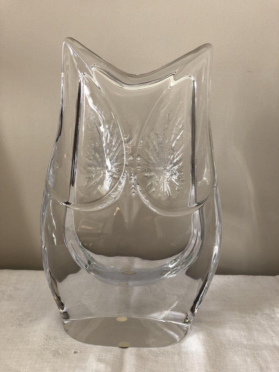 Large Glass Owl from Daum, 1970s for sale at Pamono