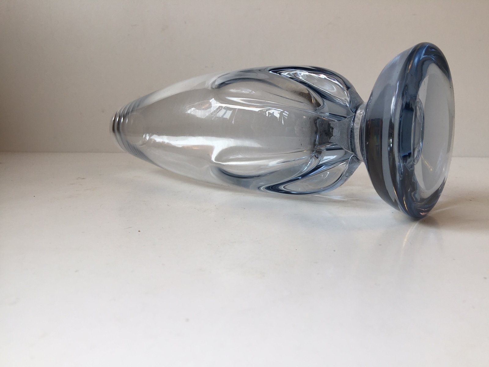 Scandinavian Rocket Shaped Vase In Blue Glass 1960s For Sale At Pamono