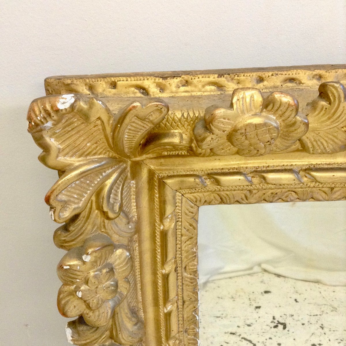 Antique Carved Wood Mirror for sale at Pamono