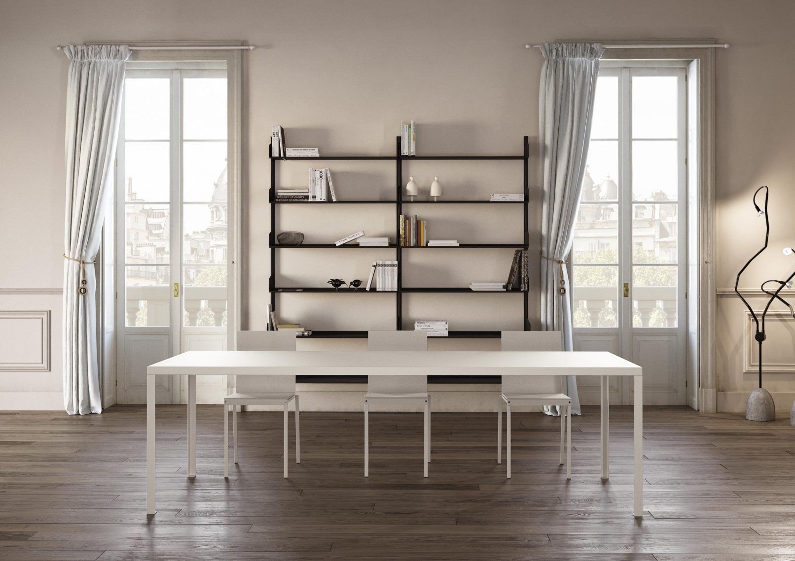 White TAVOLO Dining Table by Maurizio Peregalli for Zeus for sale at Pamono