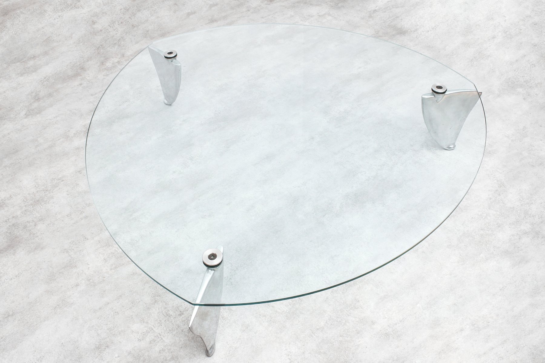 Model Flipper Glass & Aluminum Coffee Table by Matthew Hilton for SCP ...