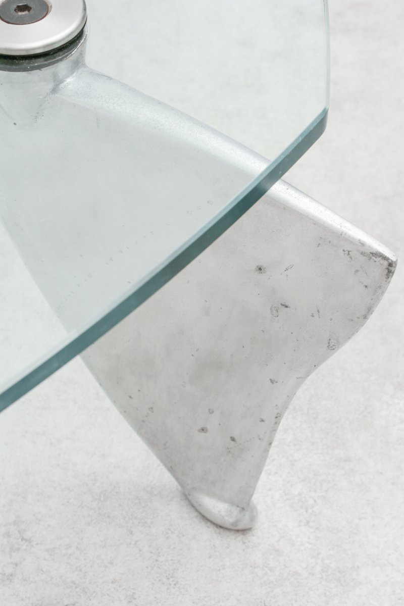 Model Flipper Glass & Aluminum Coffee Table by Matthew Hilton for SCP ...