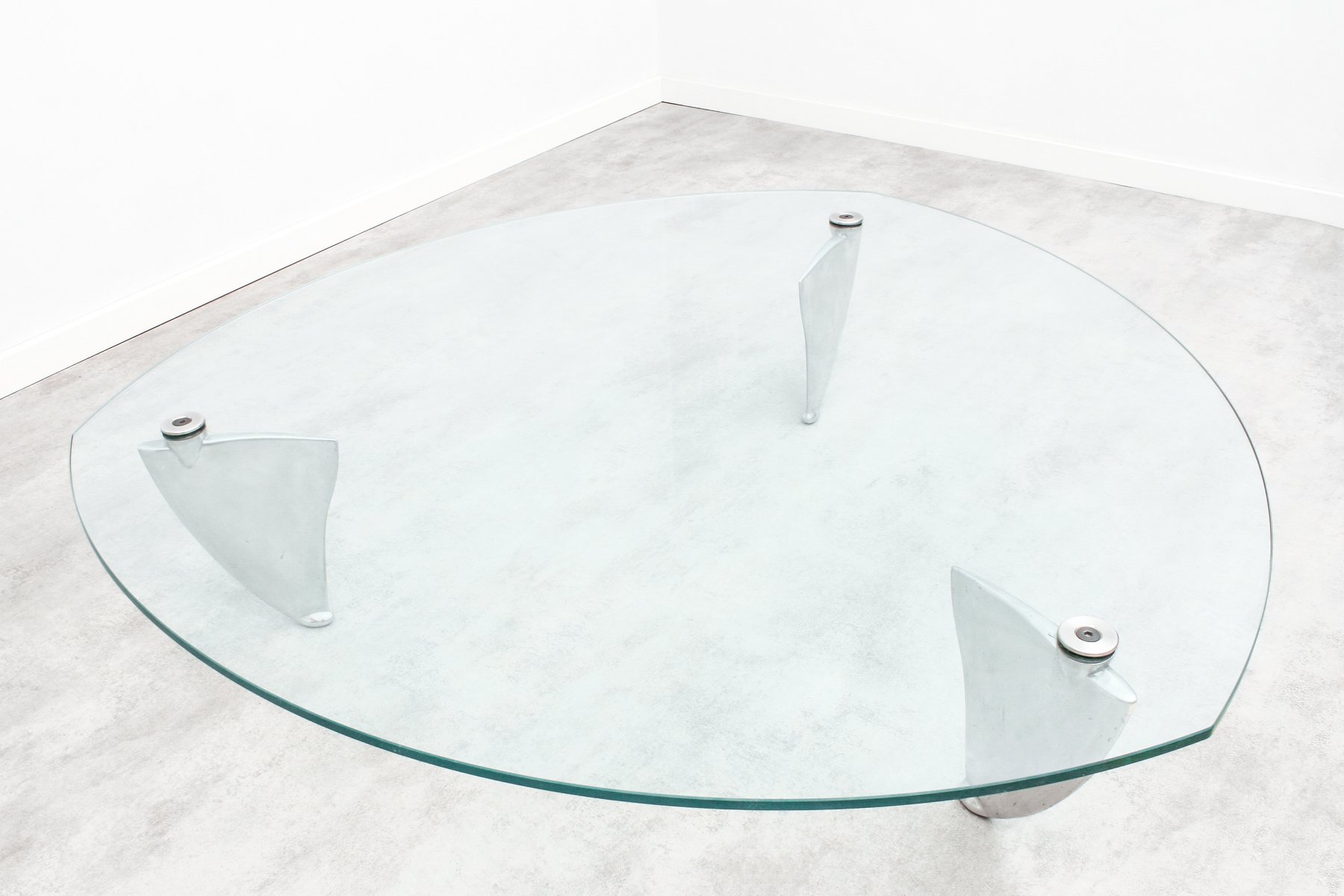 Model Flipper Glass & Aluminum Coffee Table by Matthew Hilton for SCP ...