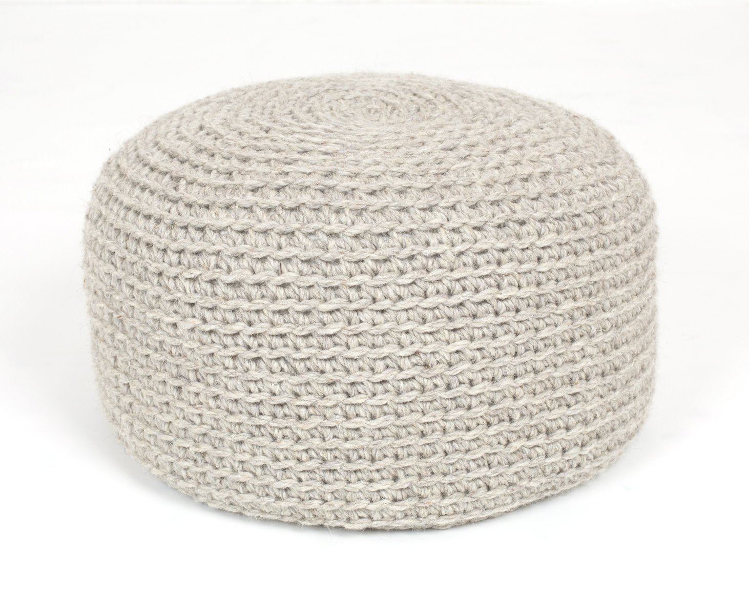 Puf de lana de ganchillo en gris de SanFates en venta en Pamono
