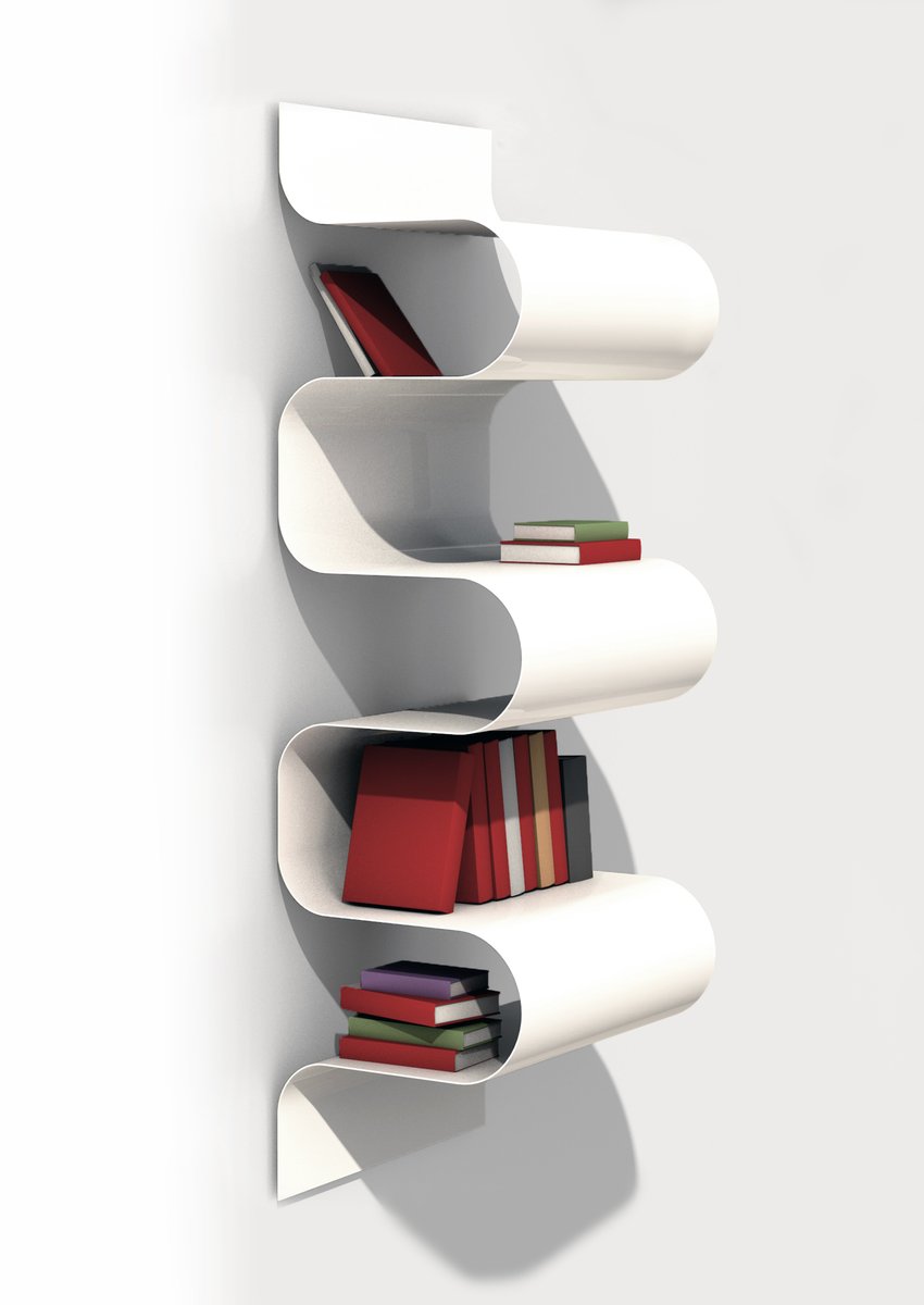 White Wave Bookshelf by Julien Vidame for sale at Pamono