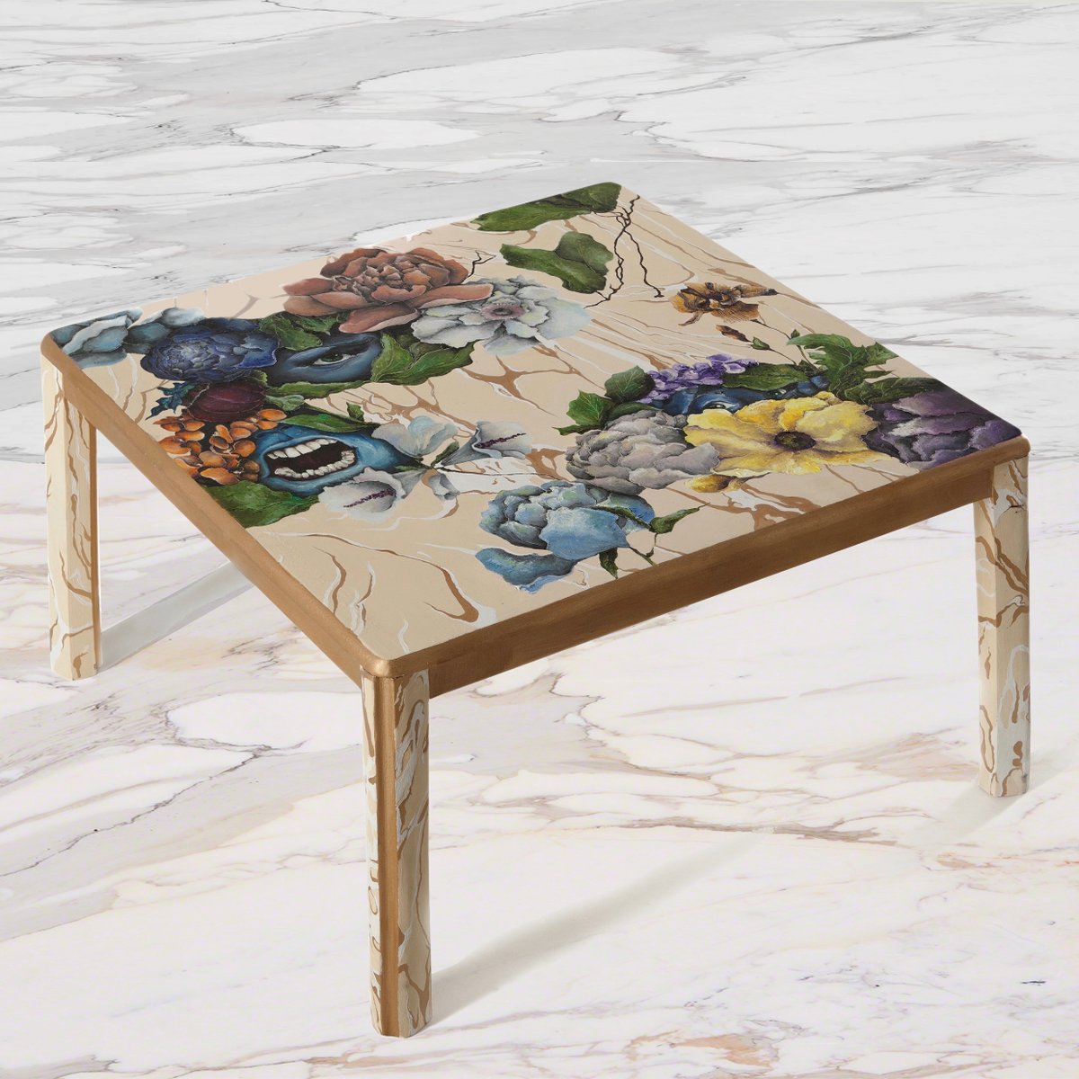 Model 1 Funeral, 2 Faces Hand-Painted Coffee Table by Atelier MIRU for ...