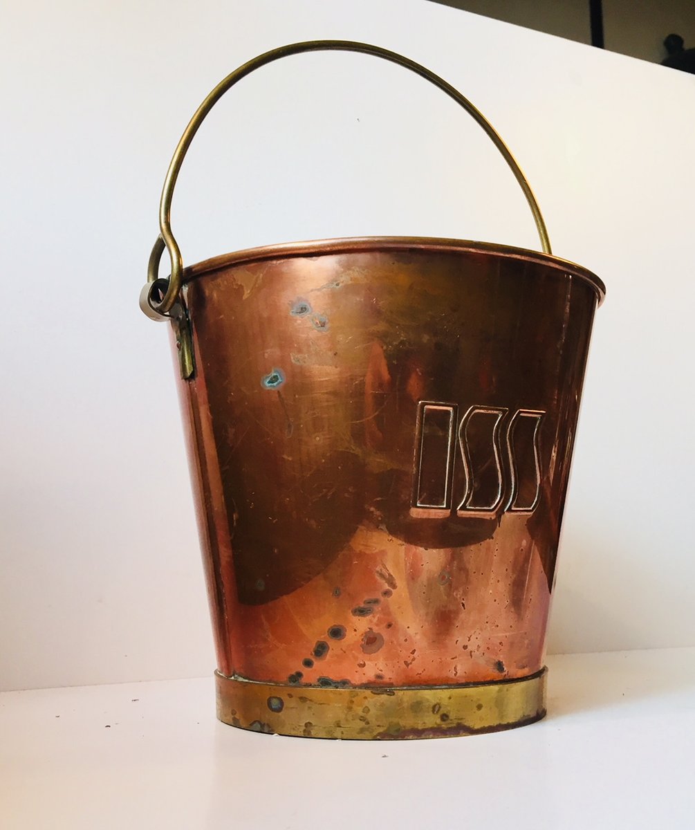 Vintage Danish Copper & Brass Ice Bucket, 1970s for sale at Pamono