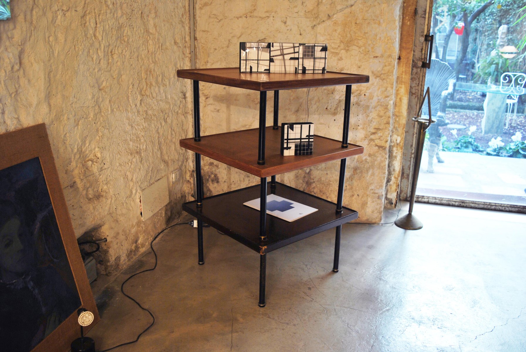 Vintage Wood & Brass Coffee Table by Melchiorre Bega, 1960s for sale at ...
