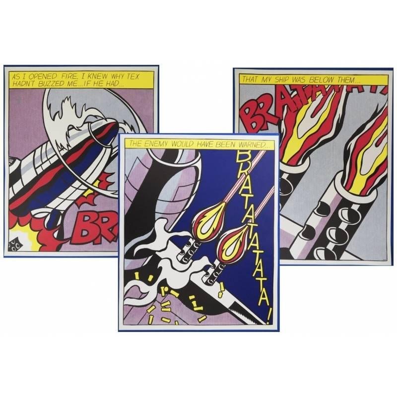 Triptyque As I Opened Fire Poster par Roy Lichtenstein pour Stedelijk ...