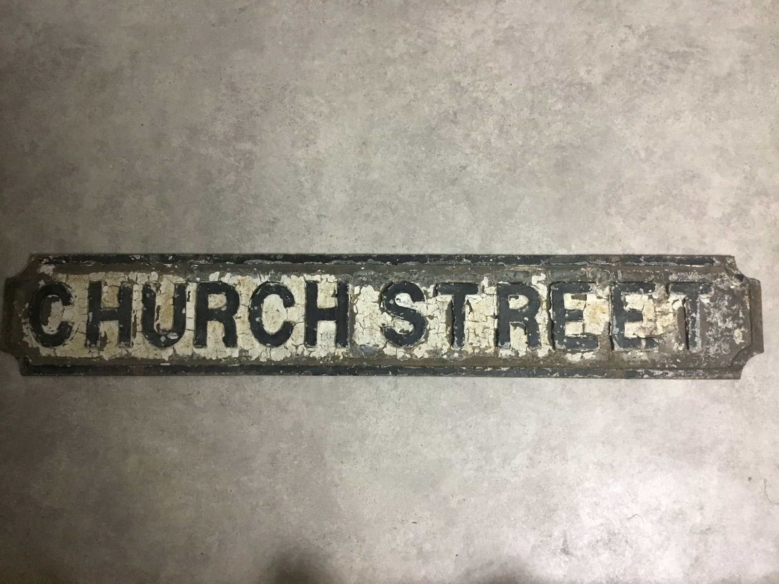 Antique Cast Iron Church Street Sign for sale at Pamono