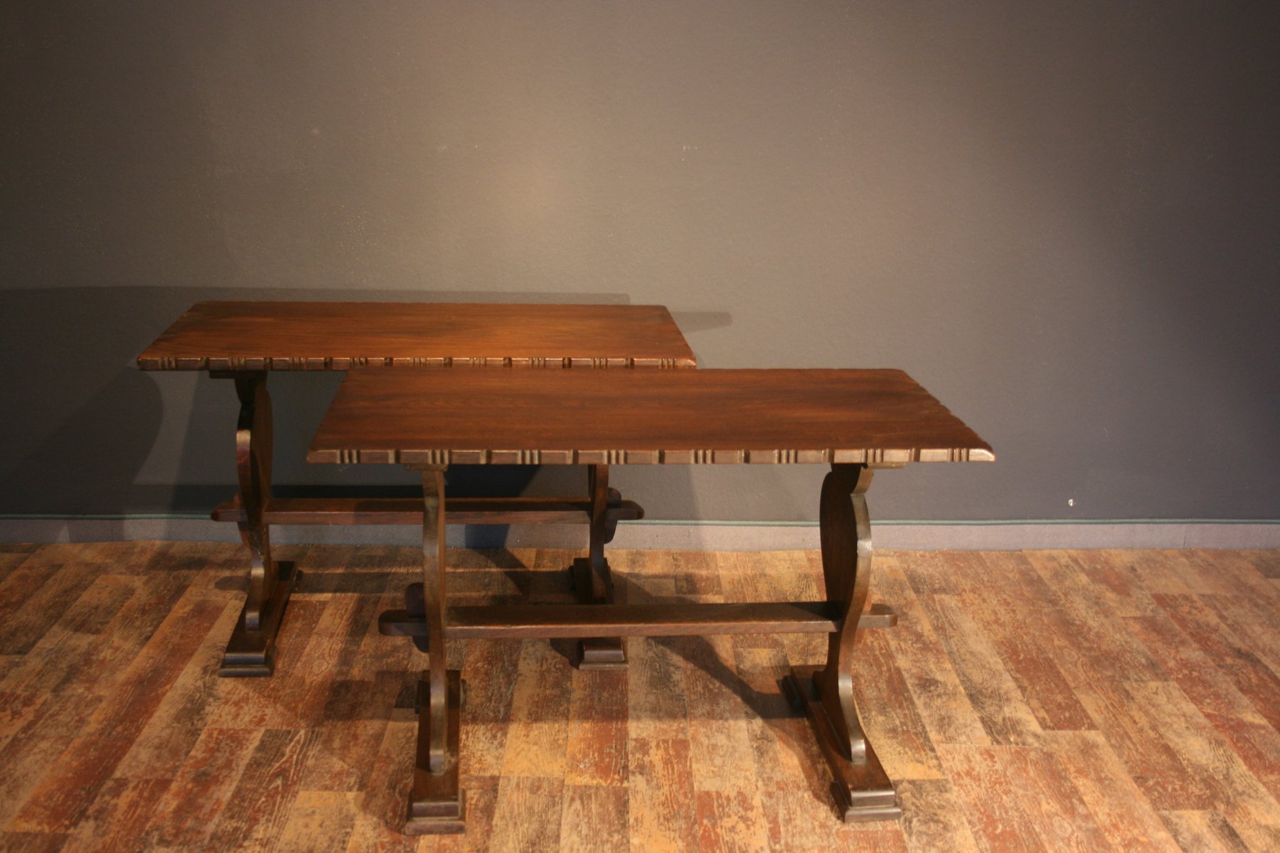 Small Antique Swiss Oak Monastery Tables, Set of 2 for sale at Pamono