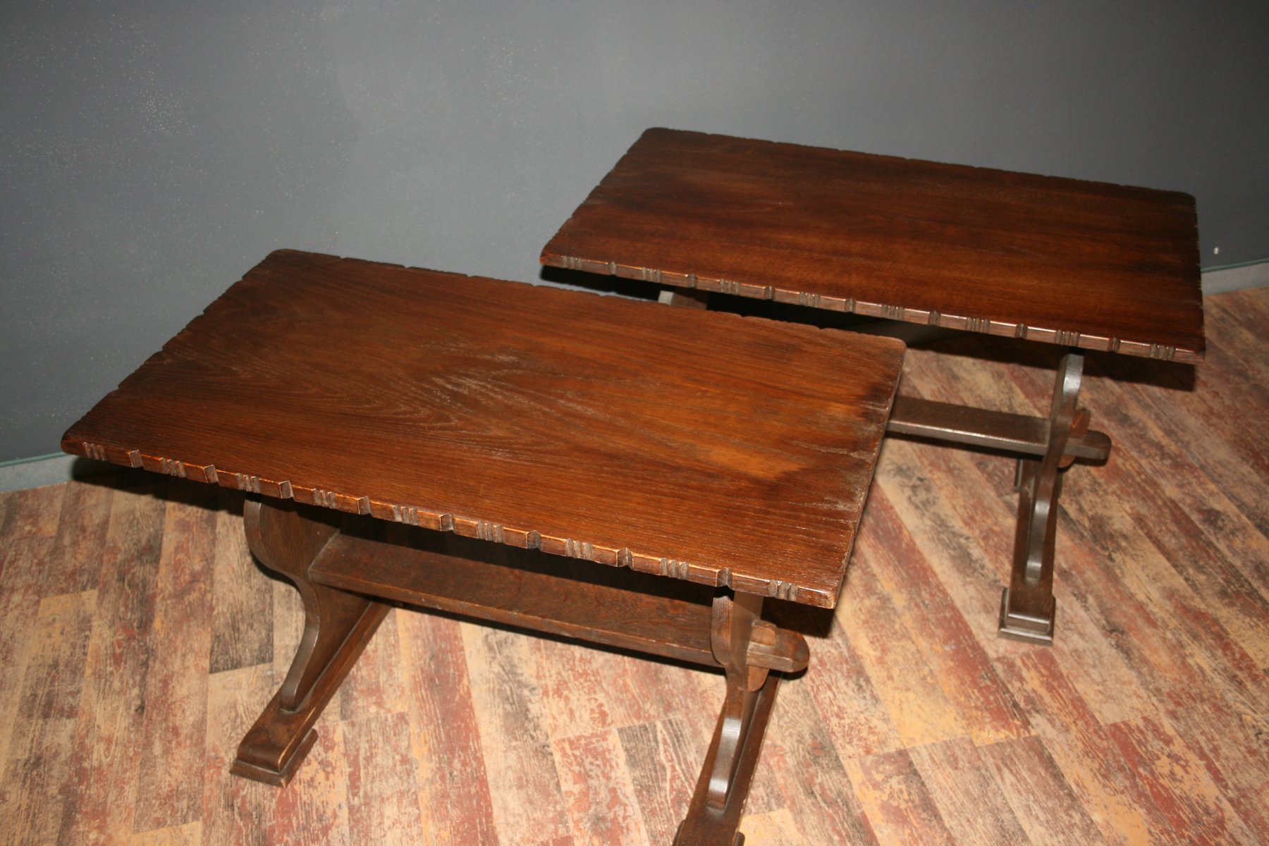 Small Antique Swiss Oak Monastery Tables, Set of 2 for sale at Pamono