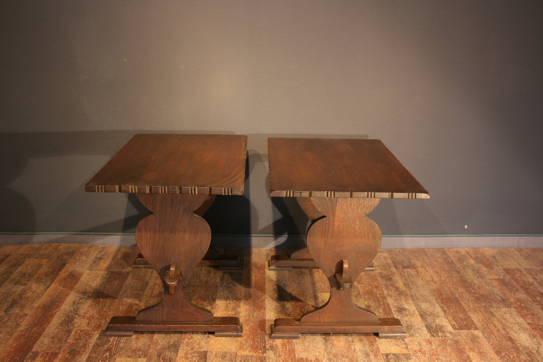 Small Antique Swiss Oak Monastery Tables, Set of 2 for sale at Pamono