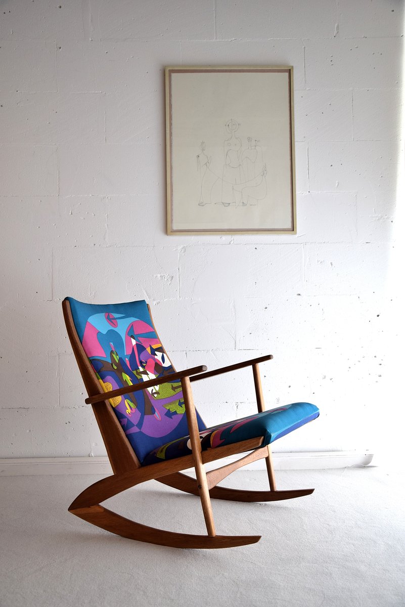 Mid-Century Colorful Rocking Chair by Holger Georg Jensen for Tønder ...