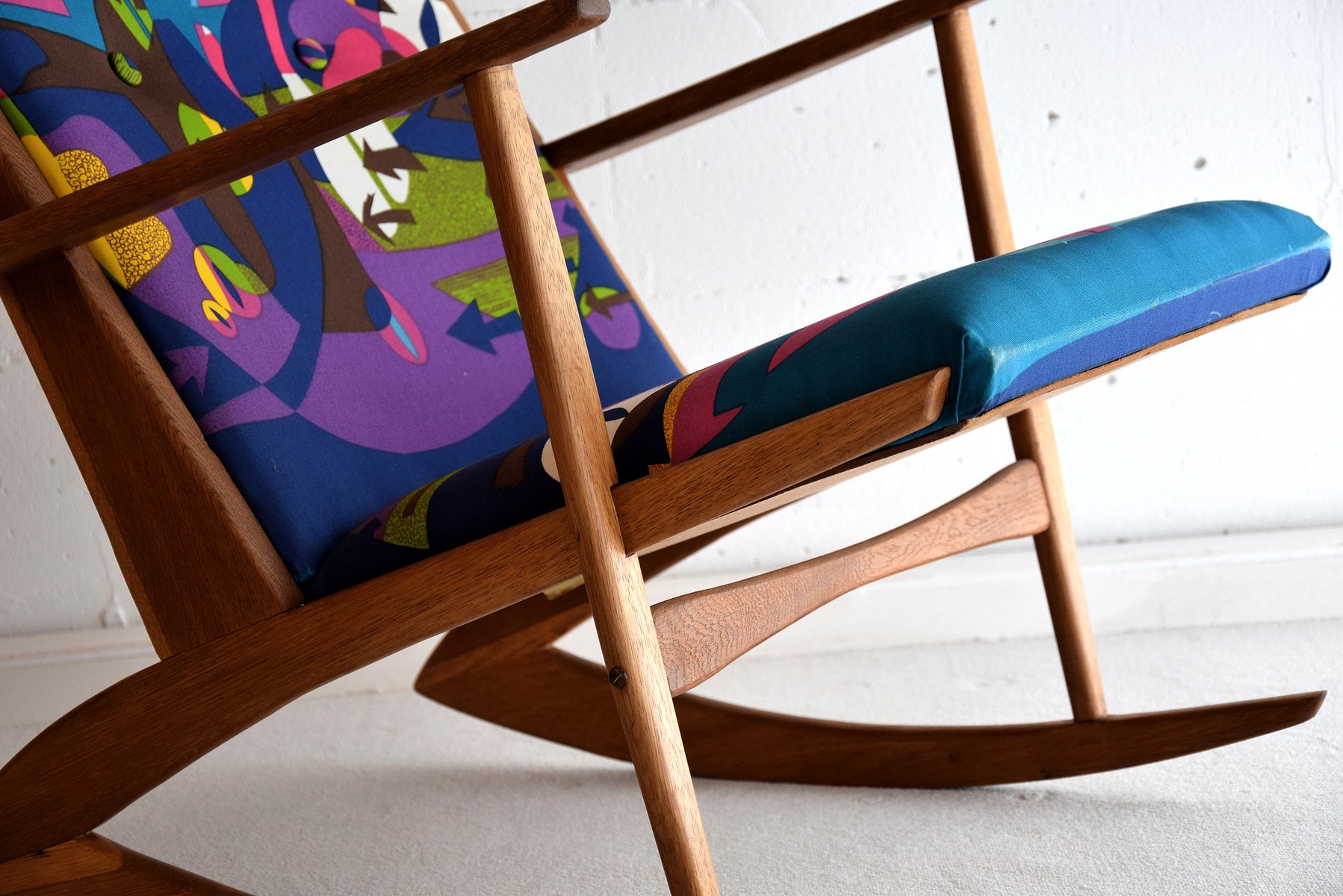 Mid-Century Colorful Rocking Chair by Holger Georg Jensen for Tønder ...