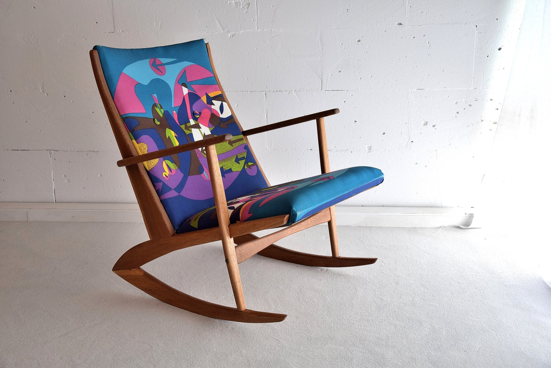 Mid-Century Colorful Rocking Chair by Holger Georg Jensen for Tønder ...