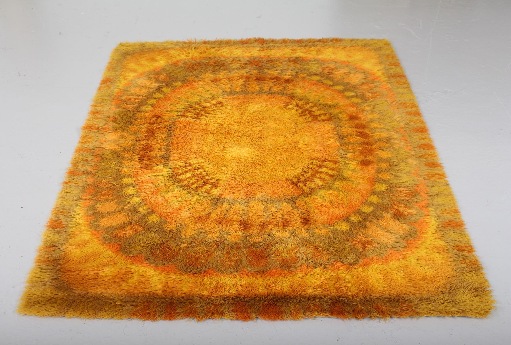 Vintage Swedish Rya Rug, 1970s for sale at Pamono