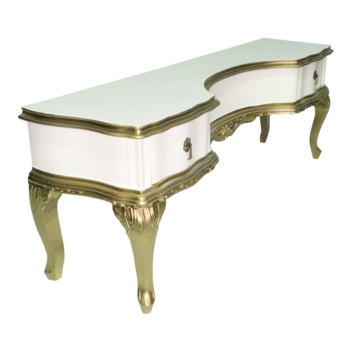 Baroque Style Italian Dressing Table with Mirror, 1920s for sale at Pamono