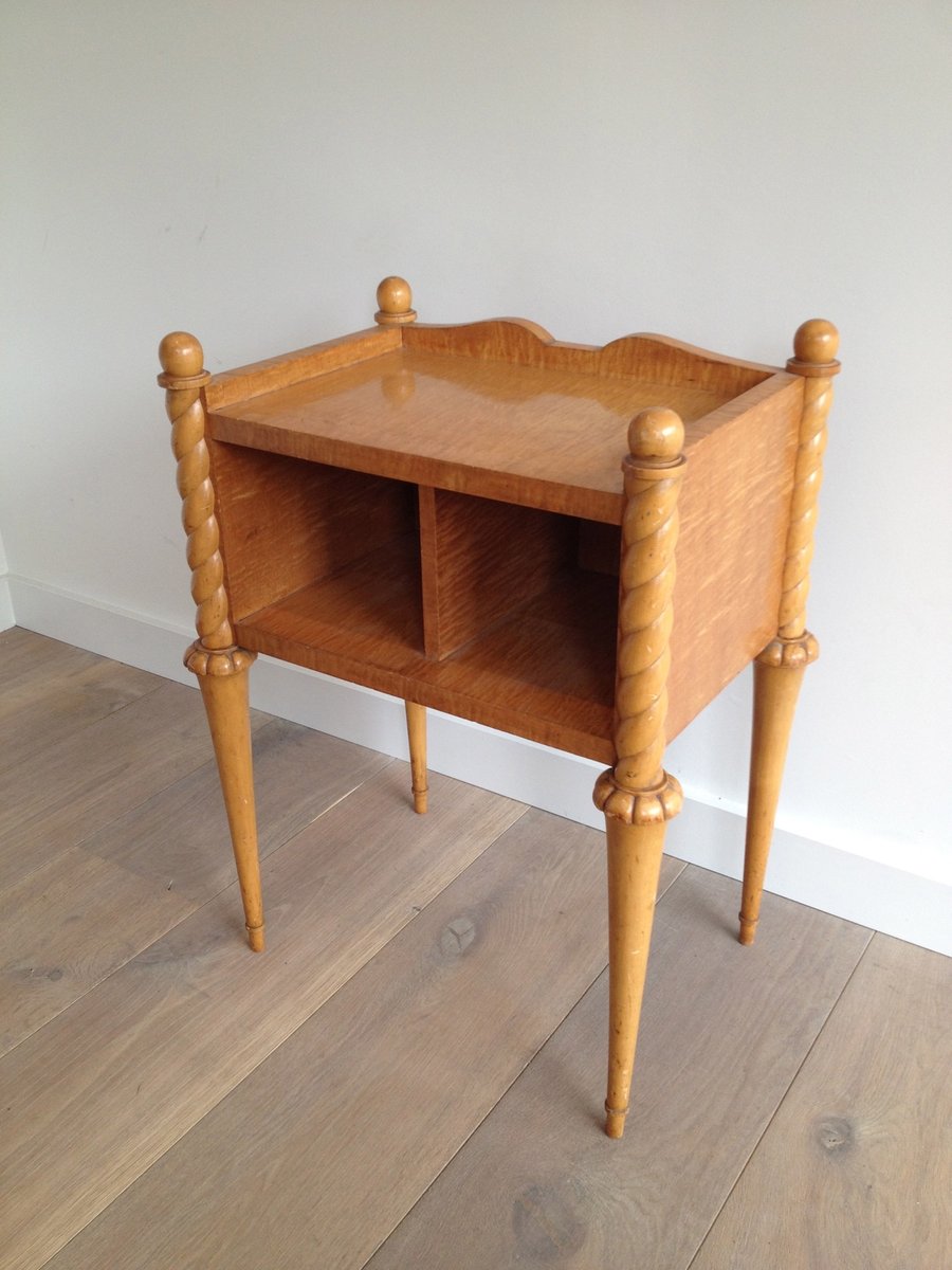 Vintage Sycamore and Maple Side Table, 1940s for sale at Pamono