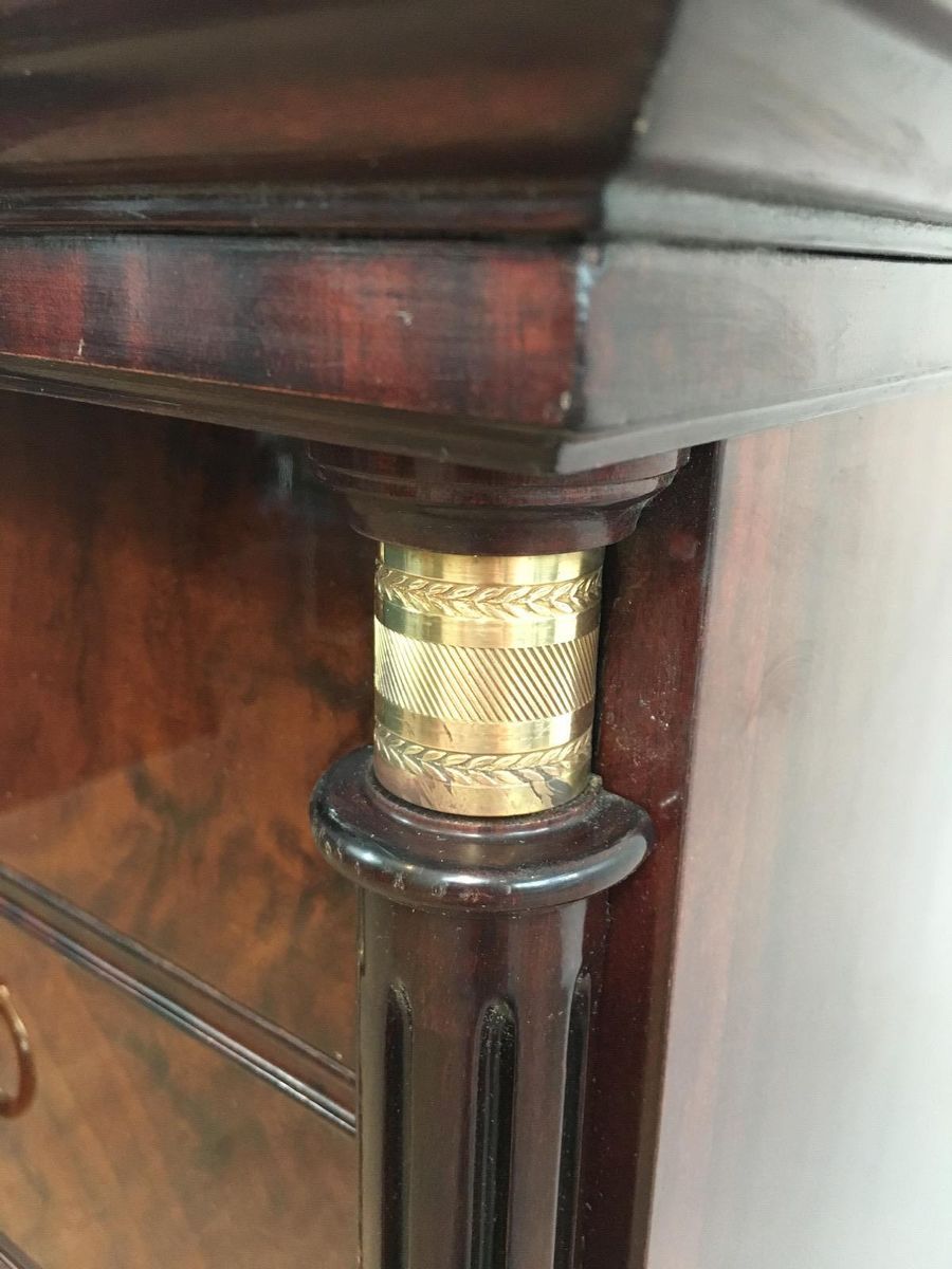 Neo-Classical Mahogany & Brass Commode, 1950s for sale at Pamono