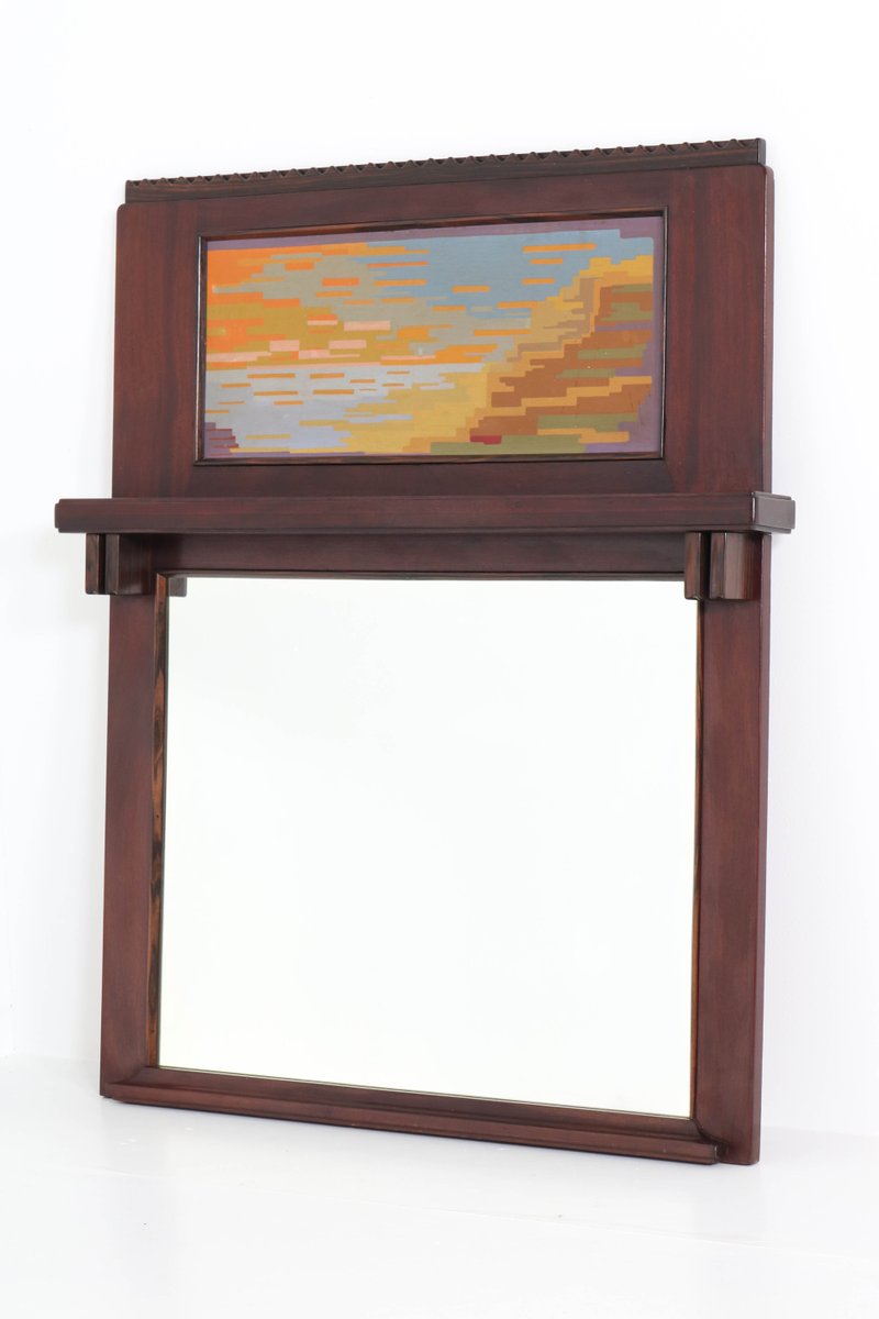 Art Deco Amsterdam School Mahogany Mirror by Anton Lucas, 1920s for ...