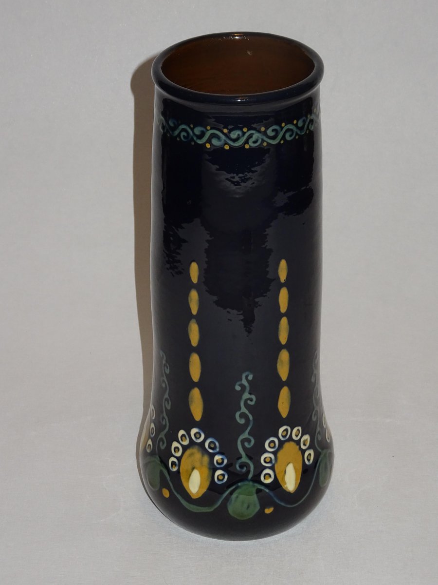 Antike Slipware Vase von Alfred Kusche für Karlsruher Majolika bei ...