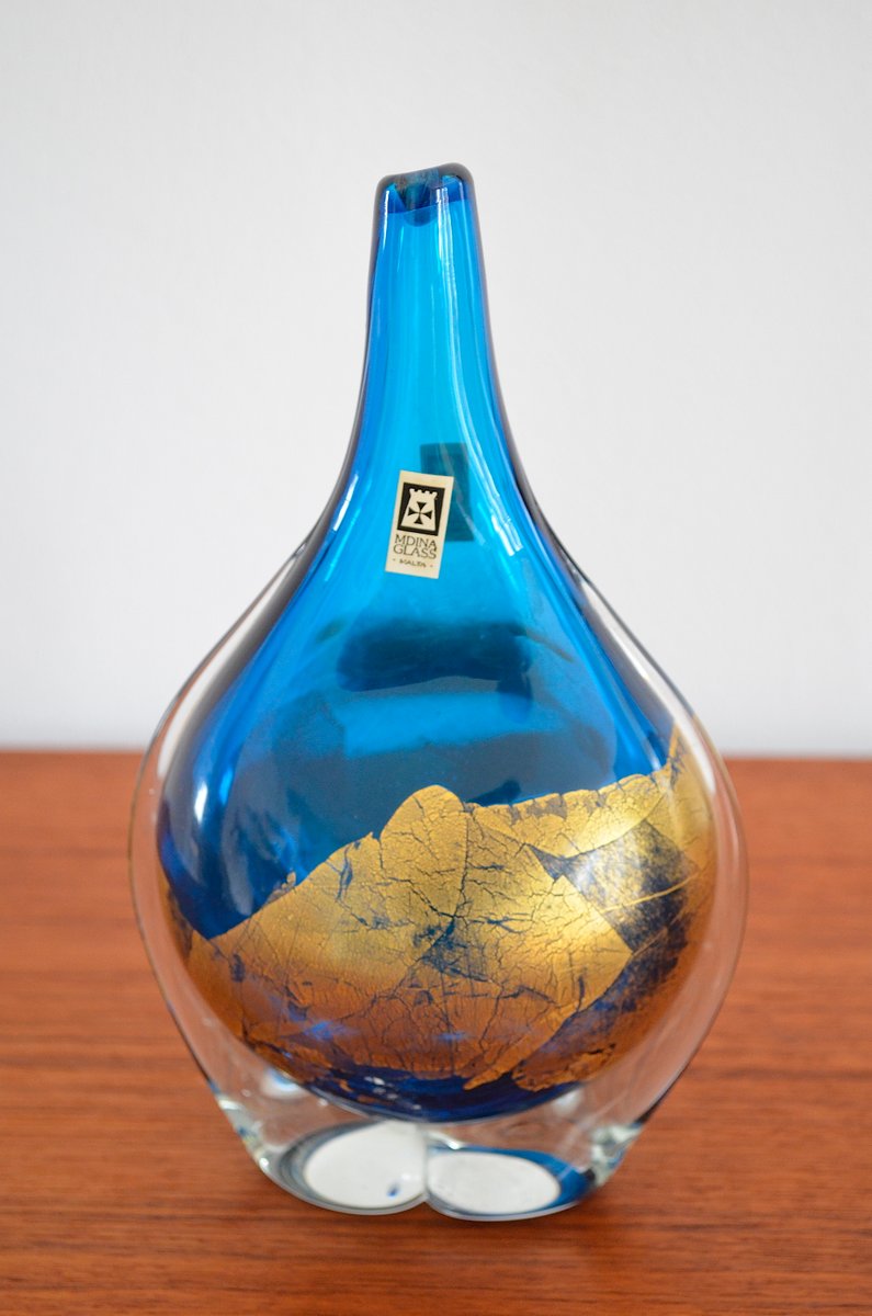 Glass Maltese Vase by Michael Harris for Mdina, 1970s for sale at Pamono
