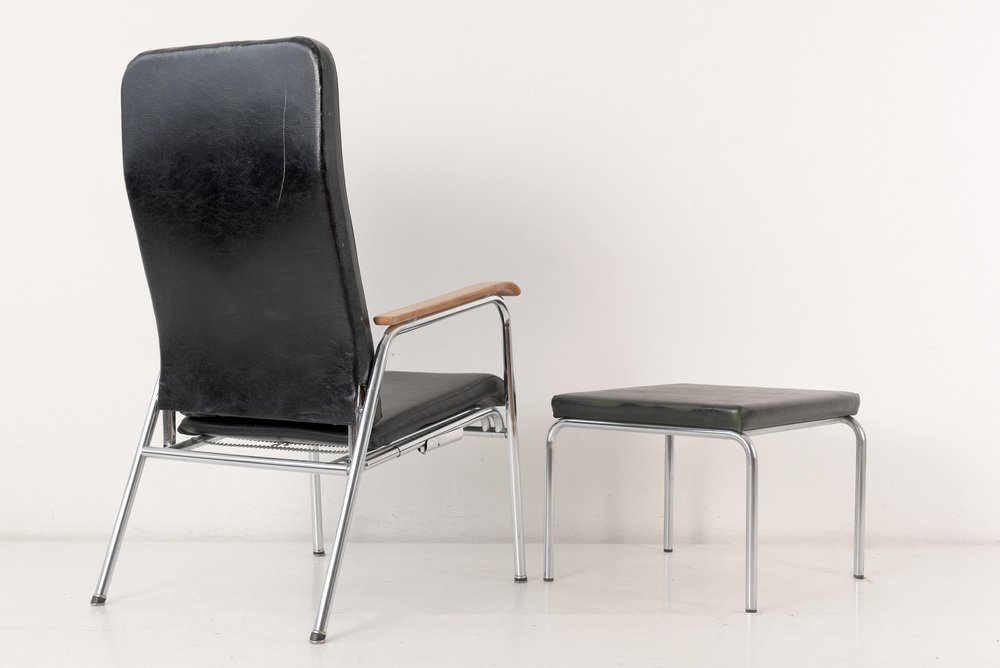 Swiss Adjustable Armchair & Ottoman from Embru, 1950s, Set of 2 for ...