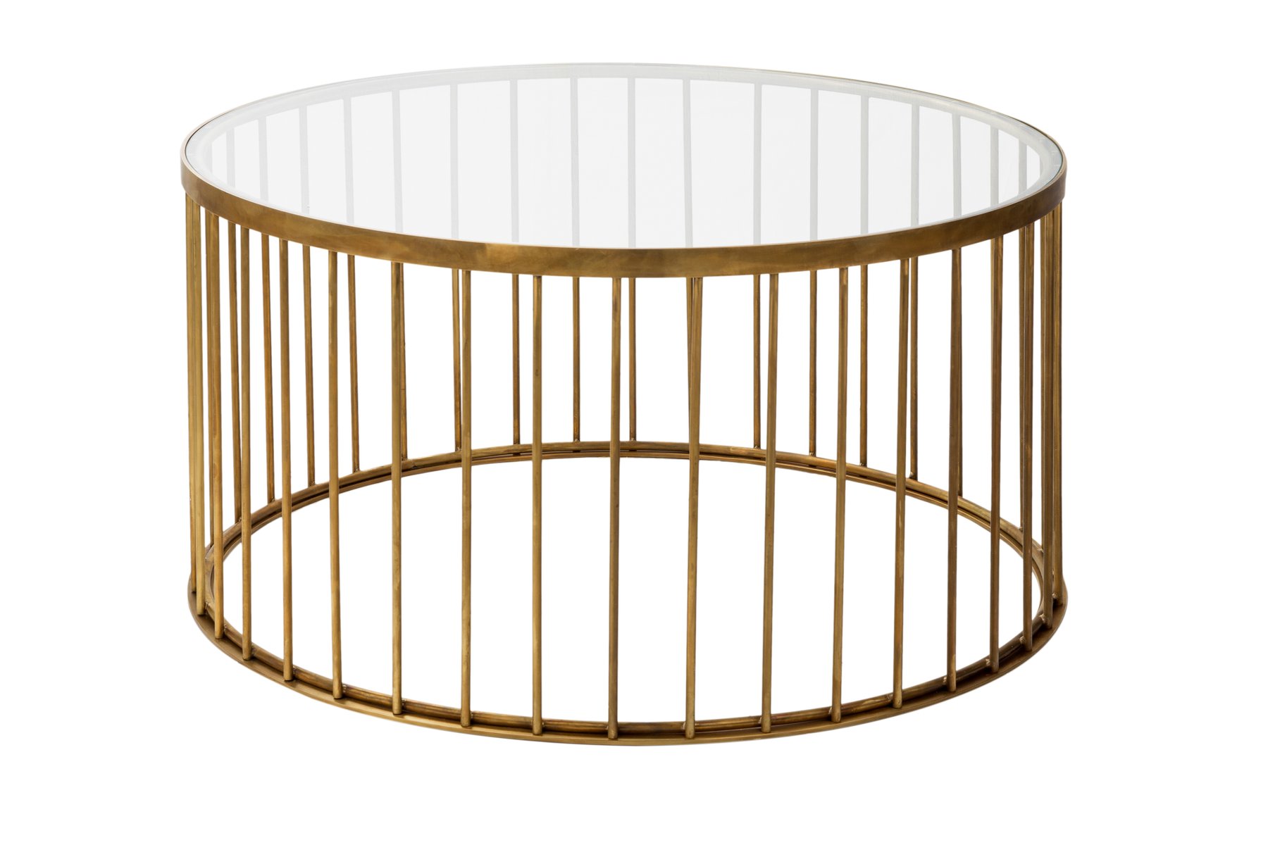 Round Cage Coffee Table by Niccolo De Ruvo for Brass Brothers for sale at Pamono