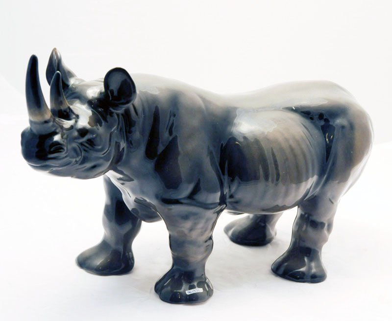 Ceramic Sculpture of Rhino from Ronzan, 1960s for sale at Pamono