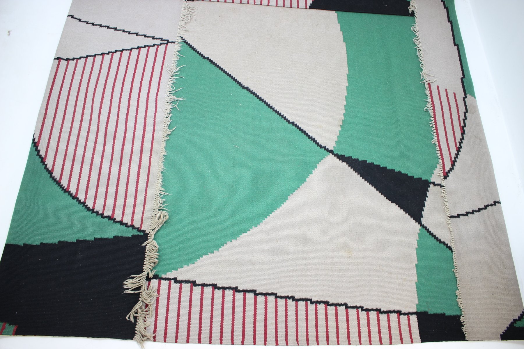 Large Vintage Geometric Rug, 1960s for sale at Pamono