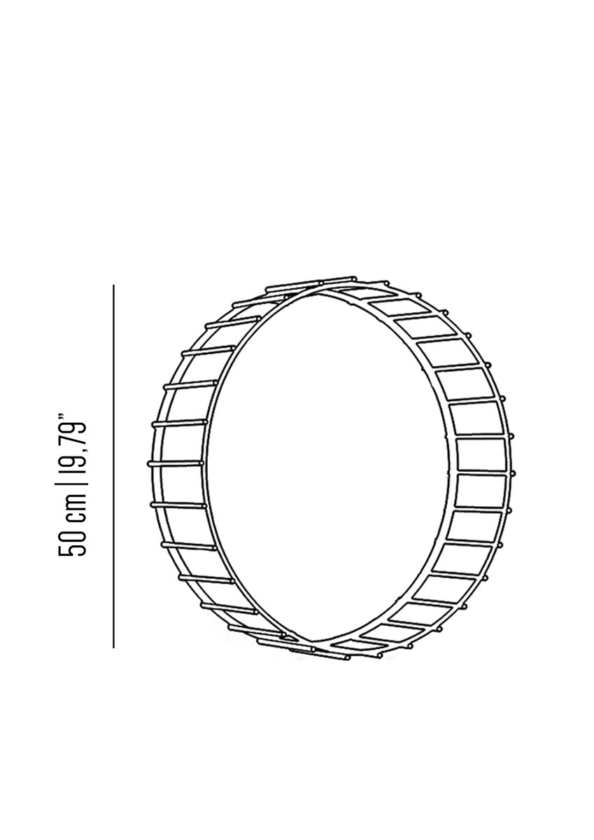 Round Cage Mirror with Linear Design by Niccolo De Ruvo for Brass ...