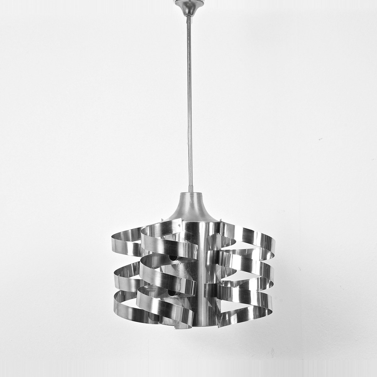 Chromed Steel and Aluminum Cyclone Pendant by Max Sauze for Sciolari ...