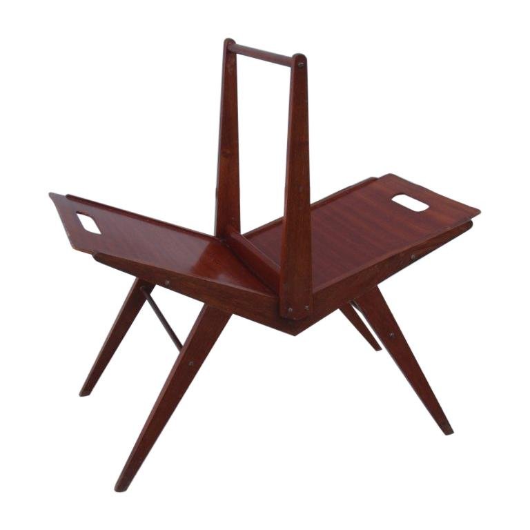 Mahogany Magazine Rack, 1950s for sale at Pamono
