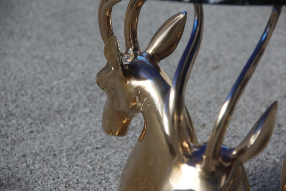 Mid-Century Cobalt & Brass Deer Coffee Table, 1960s for sale at Pamono