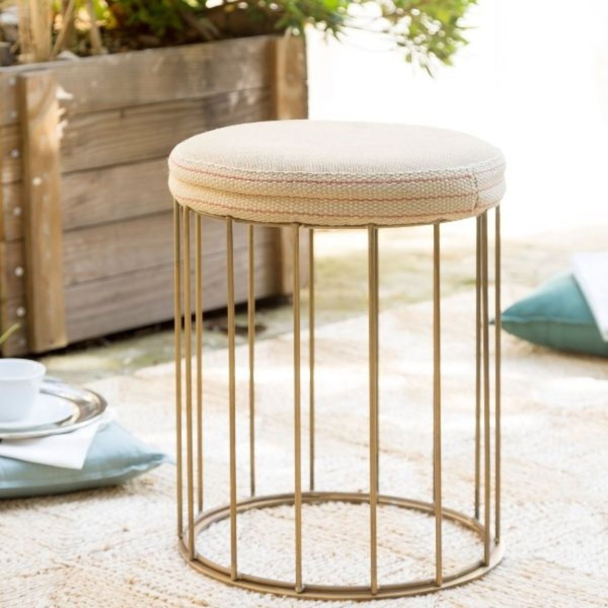 Cage Stool by Niccolò De Ruvo for Brass Brothers for sale at Pamono