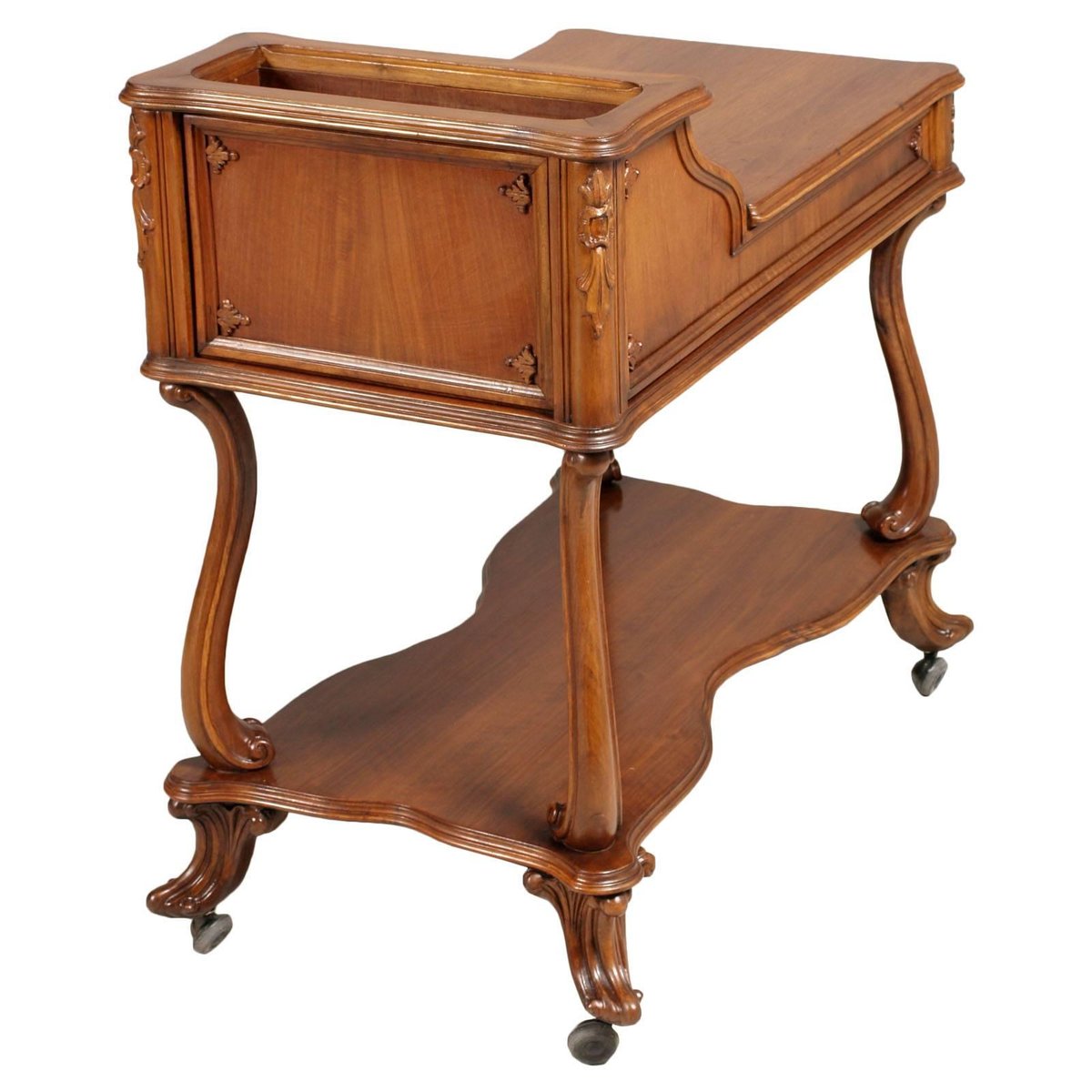 Baroque Carved Walnut Bar Cart, 1920s for sale at Pamono